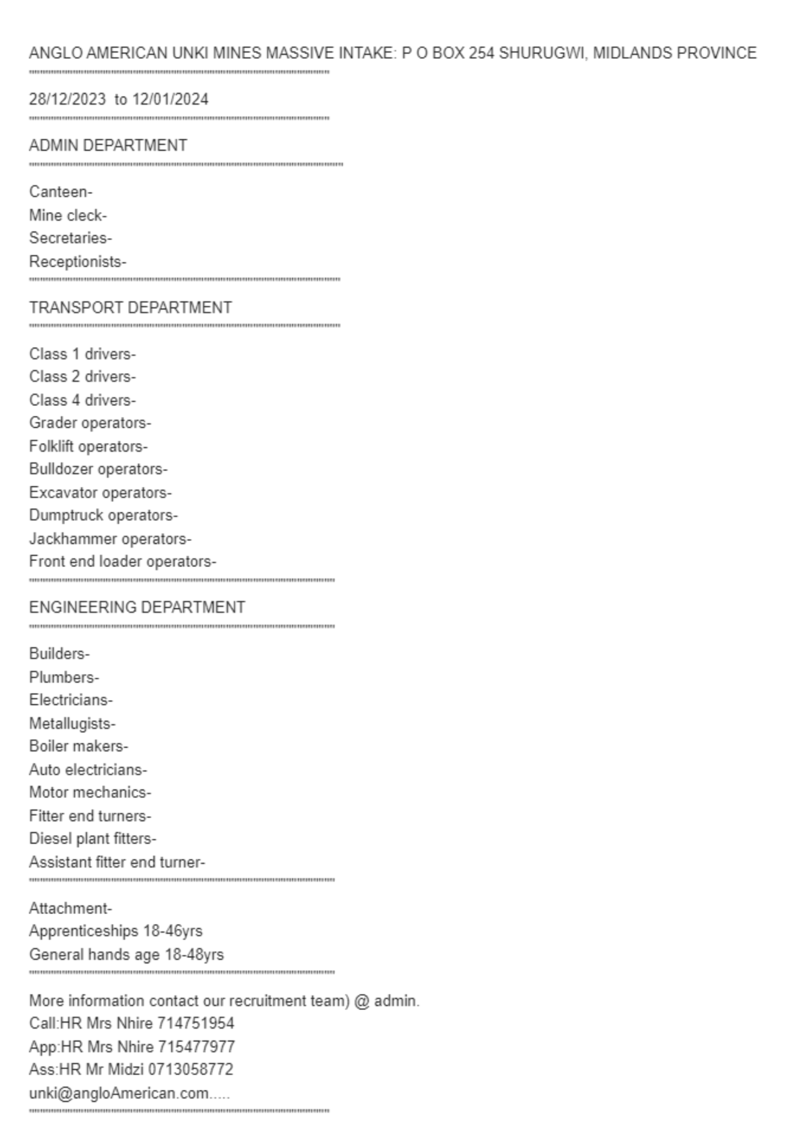 Beware of Fake Unki Job Recruitment Message Circulating on Social Media ...