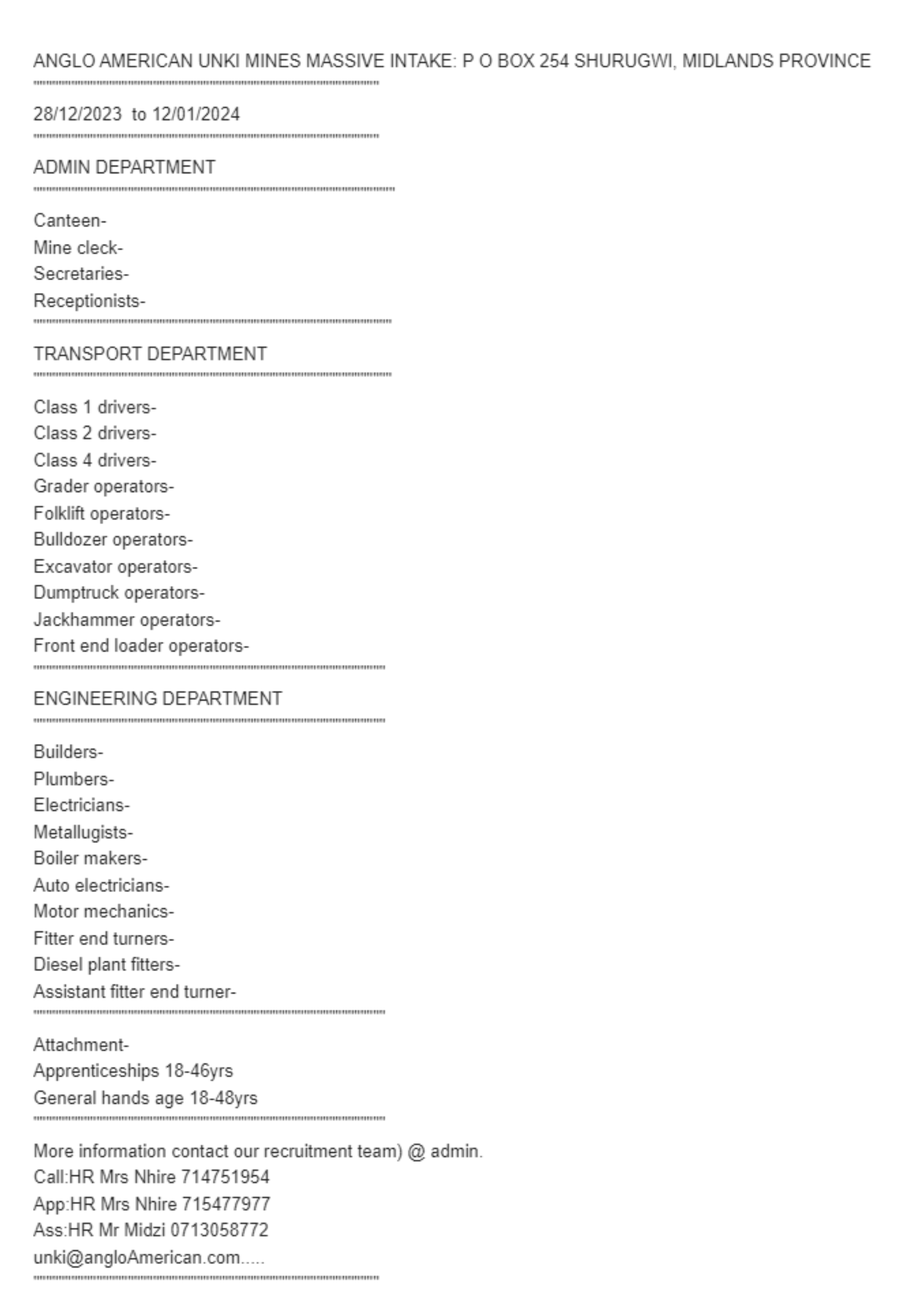 Beware of Fake Unki Job Recruitment Message Circulating on Social Media ...